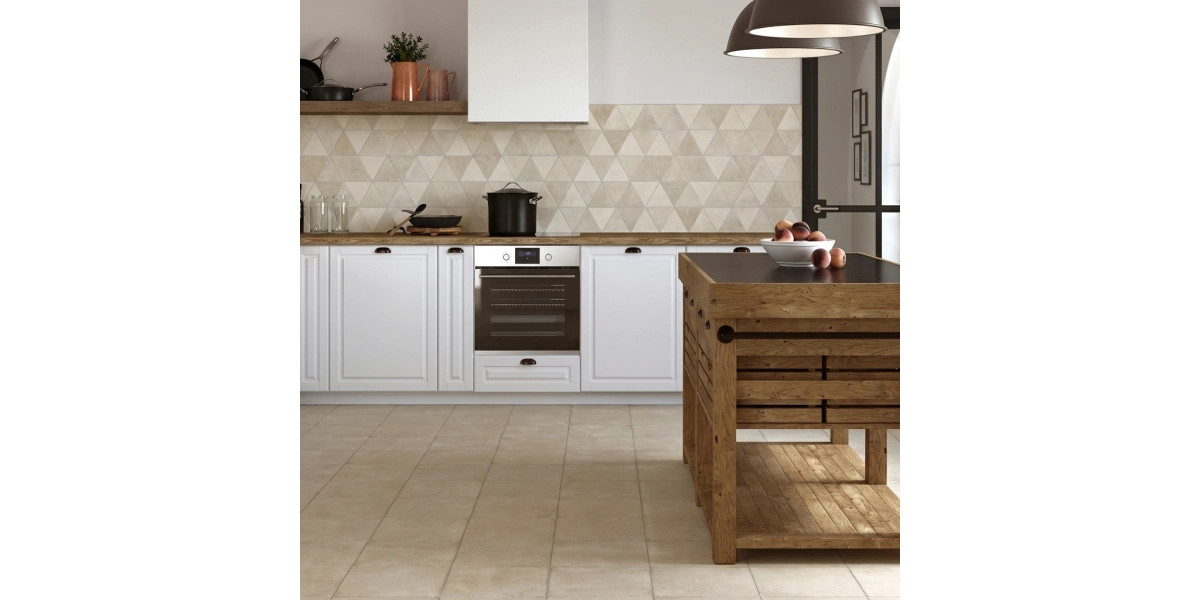 Carrelage sol et mur traditionnel Pilotta Triangle beige 48,5 x 28 cm ...