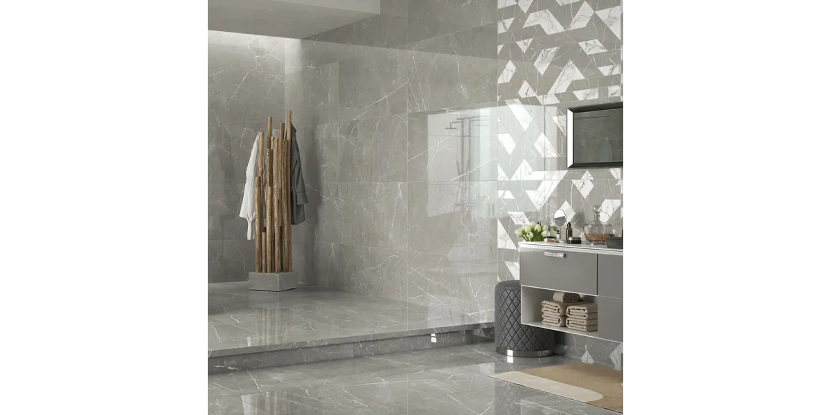 Carrelage sol et mur poli effet marbre Botticcino outline cold 60x120 ...