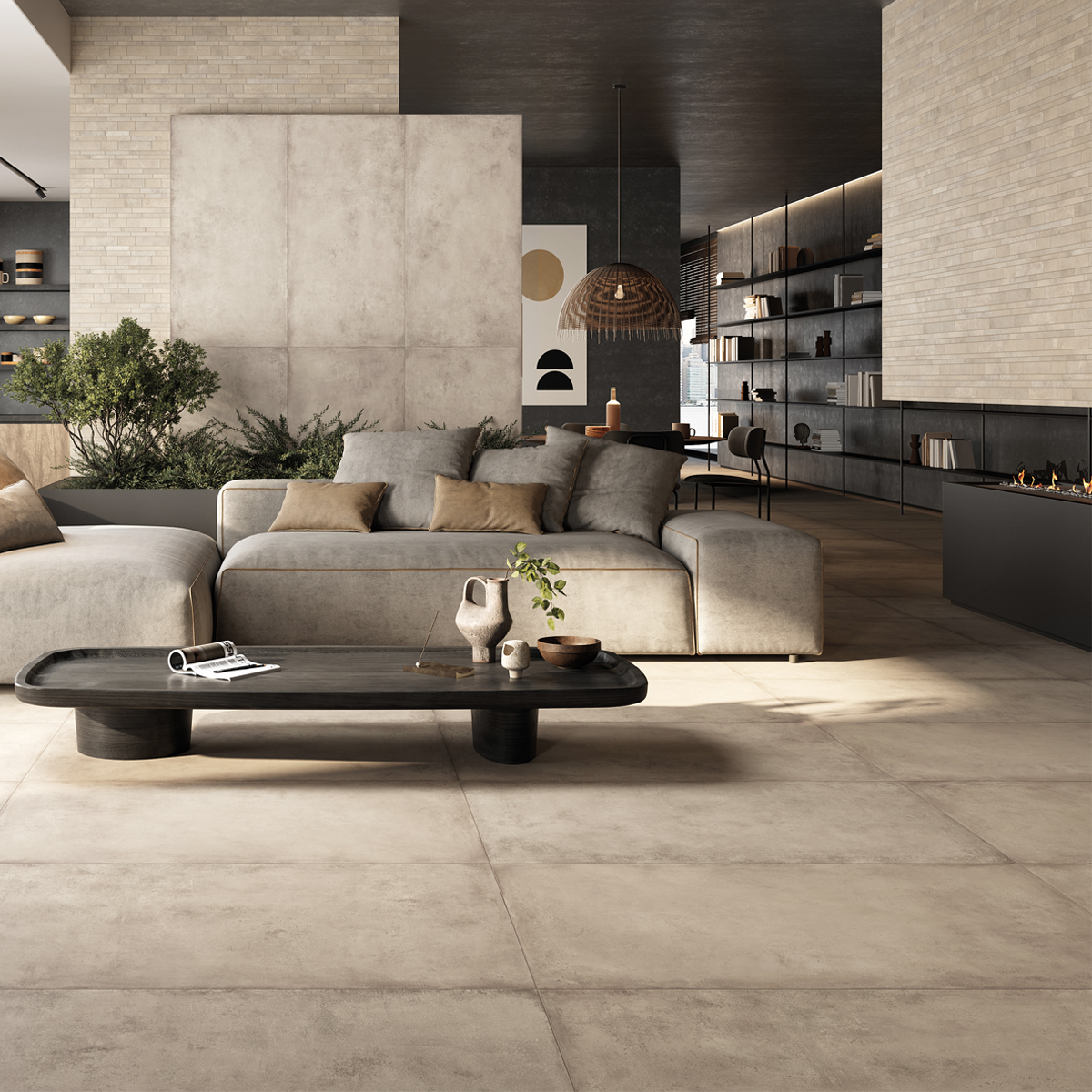 Carrelage sol moderne dock gray 60x60 cm - Réflex Boutique