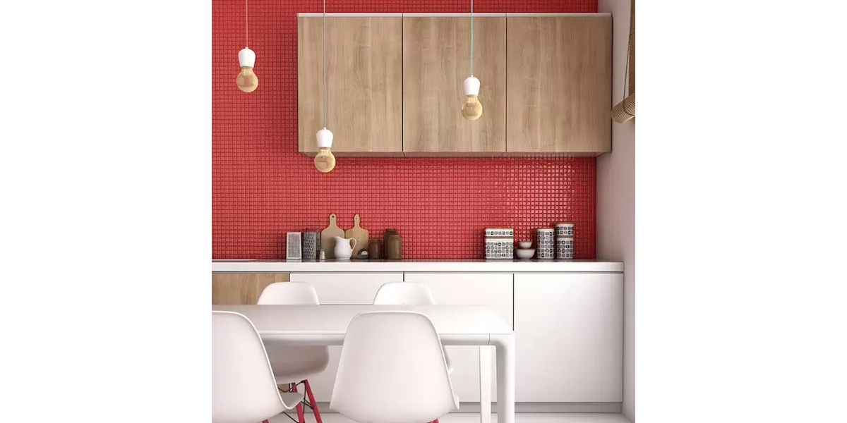 Mosaïque Couleur Rouge 31.5x31.5 cm - Réflex Boutique