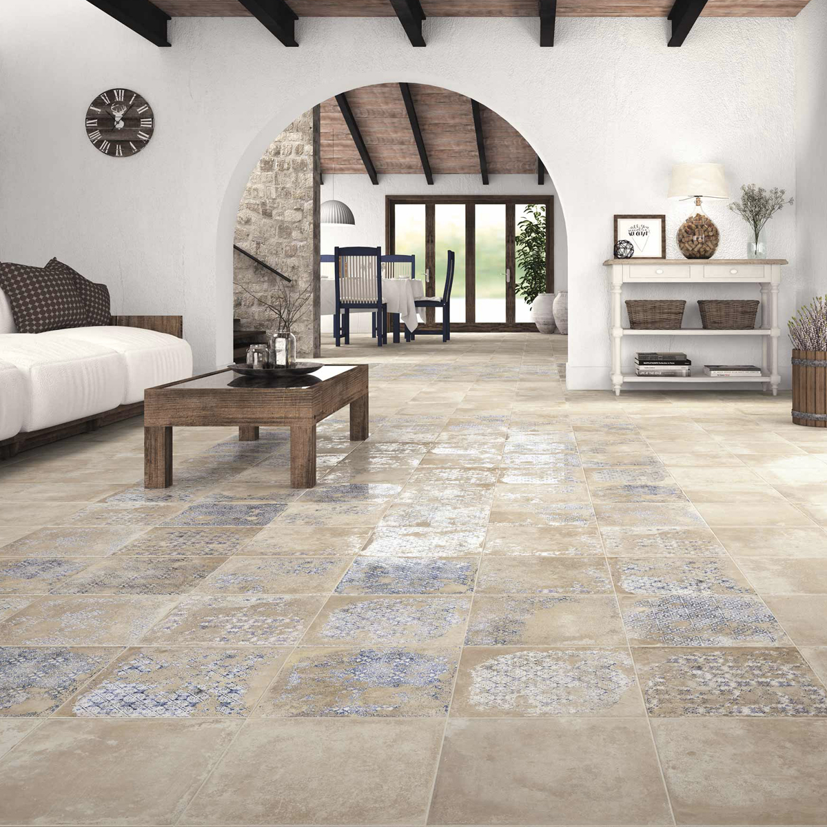 Carrelage sol traditionnel Doyen Lis mix 33x33 cm - Réflex Boutique