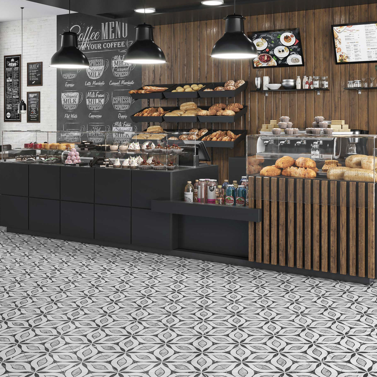 Carrelage sol hexagonal Caprice gris 28.5x33 cm - Réflex Boutique