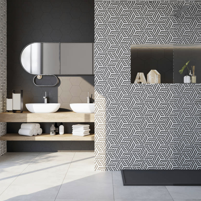 Carrelage sol hexagonal Fontenay Jaune 25x25 cm - Réflex Boutique