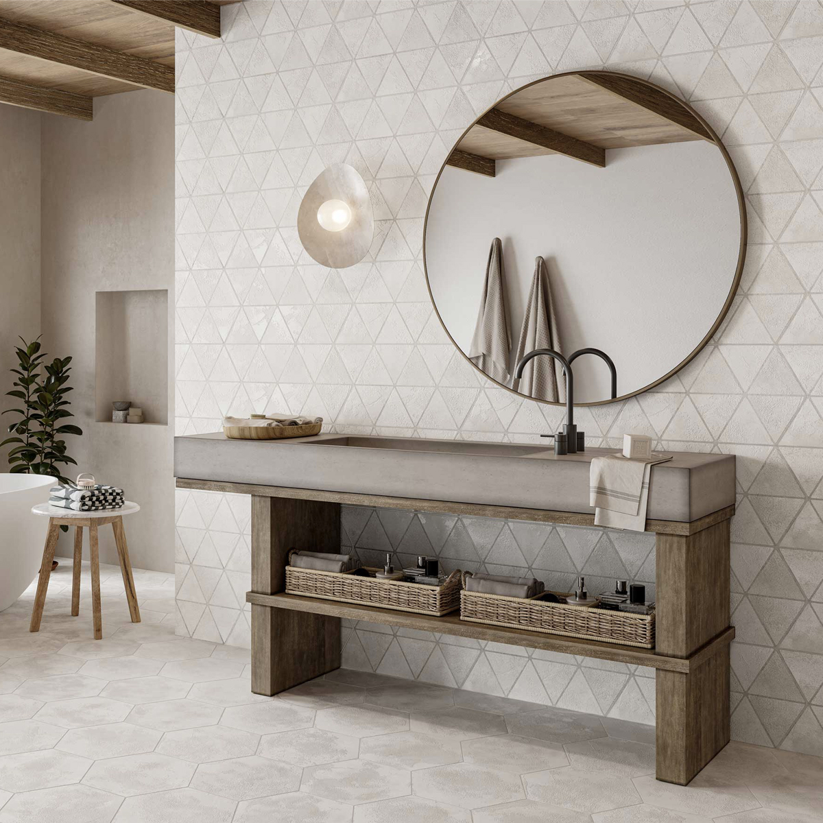 Carrelage sol hexagonal Knack Bleu marine 28.5x33 cm - Réflex Boutique