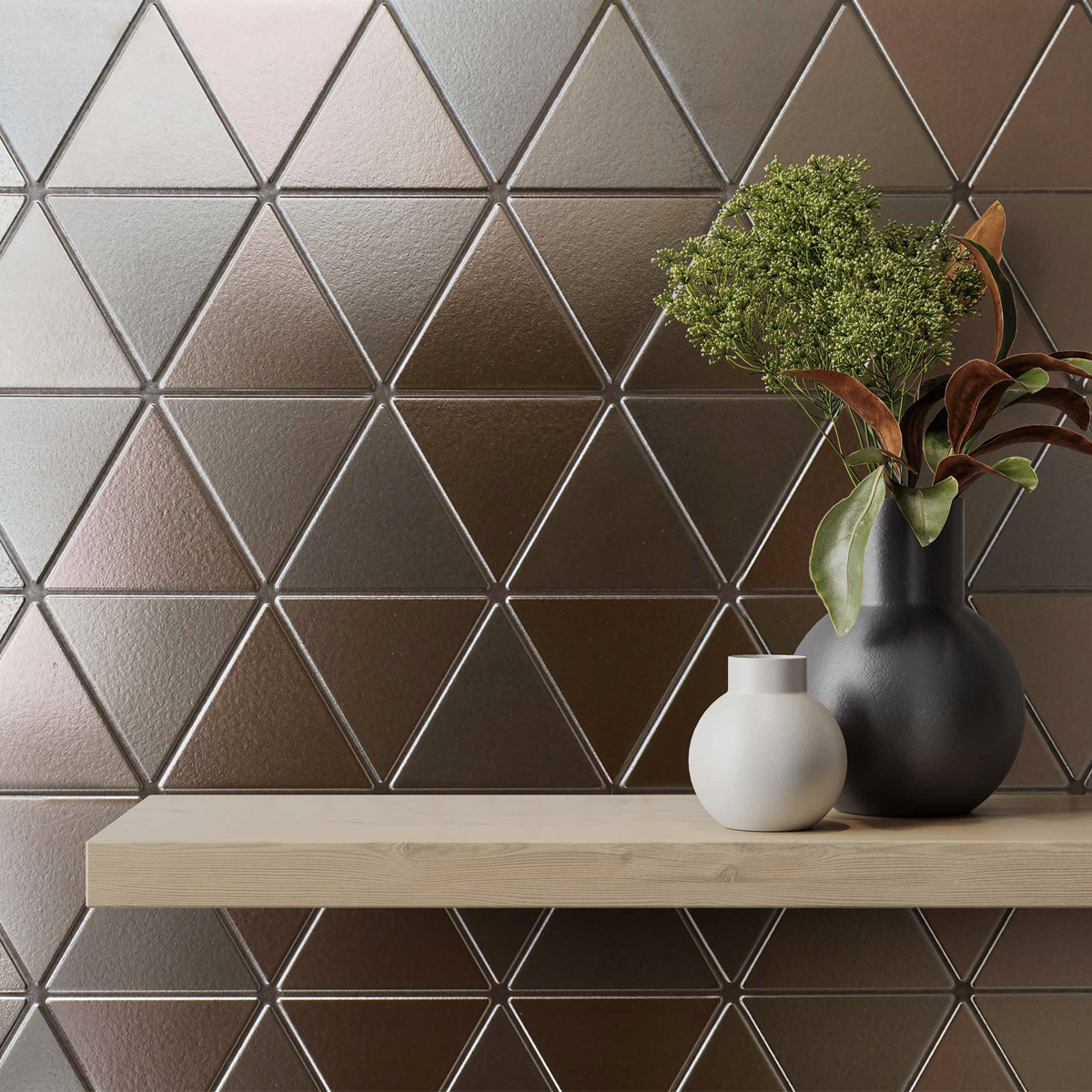 Carrelage sol et mur Utthita Triangle vert 48,5 x 28 cm - Réflex Boutique