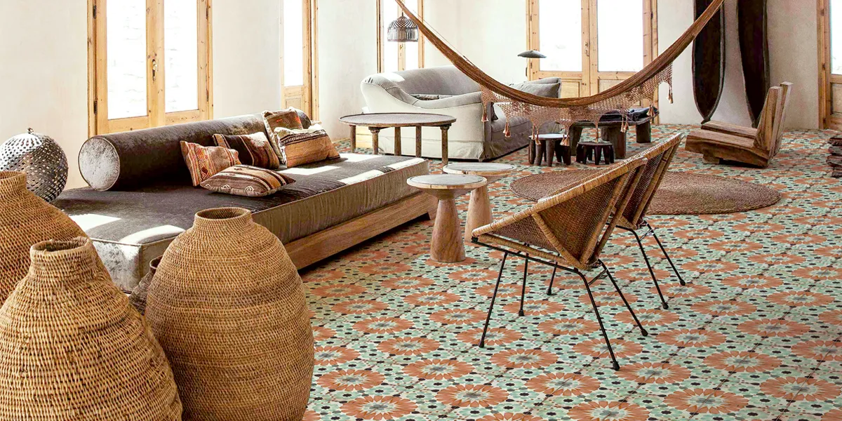 Carrelage sol effet carreaux de ciment Ritz Sylvania 20x20 cm - Réflex Boutique