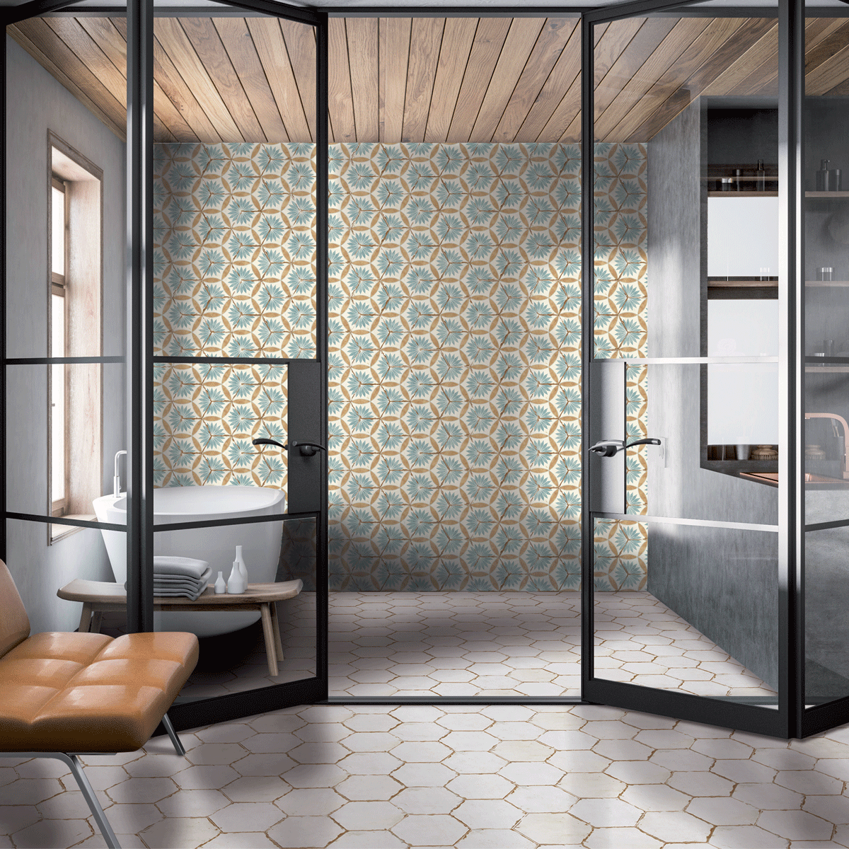 Carrelage sol hexagonal Vagabond Hanna 21x25 cm - Réflex Boutique