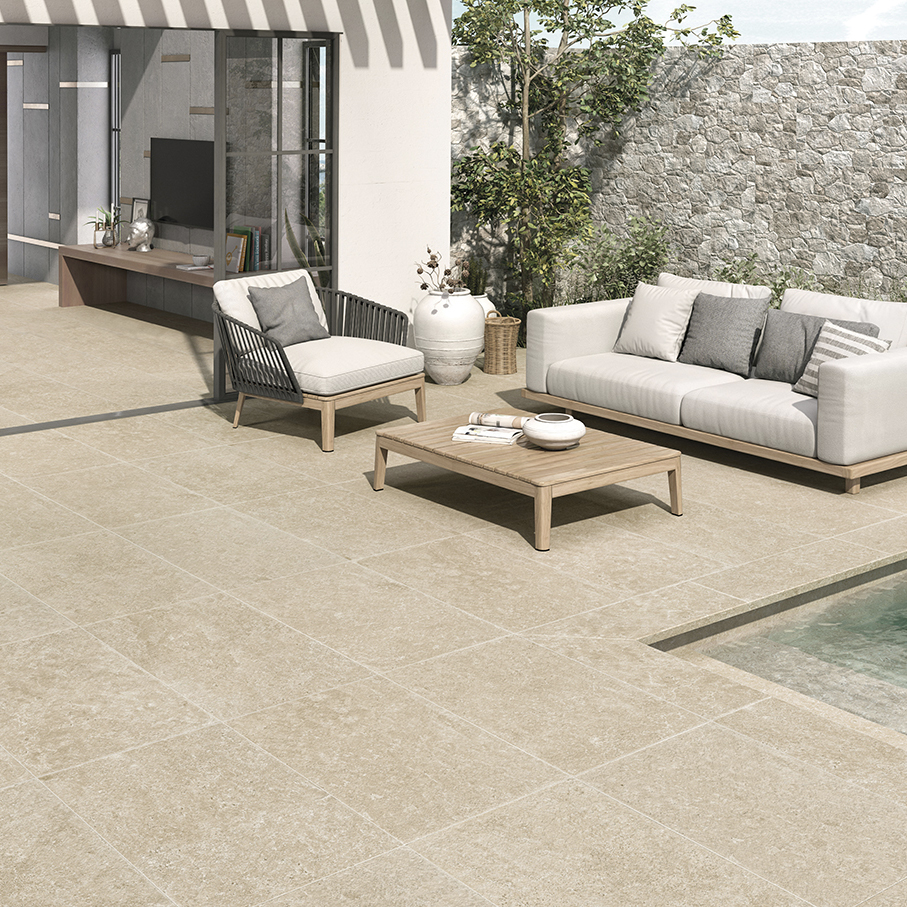 Carrelage sol extérieur effet pierre Alta gris R12 45x65 cm - Réflex ...