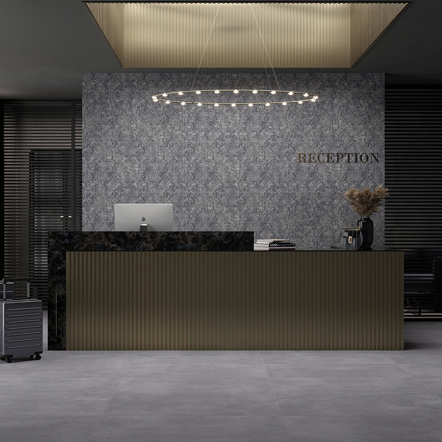 Carrelage sol moderne Cristalli gris 60x60 cm - Réflex Boutique