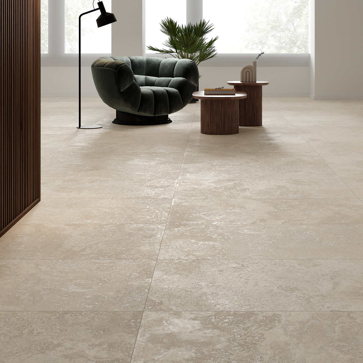 Carrelage sol effet Travertin Romance beige 60x60 cm - Réflex Boutique