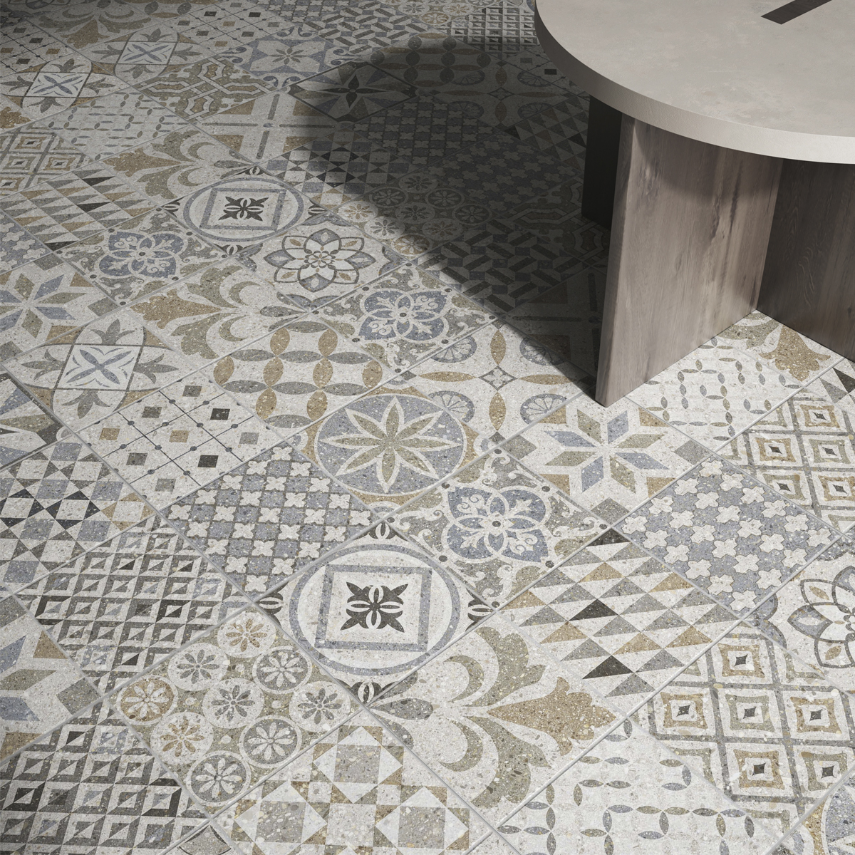 Carrelage sol effet carreaux de ciment Stella star 60x60 cm - Réflex ...