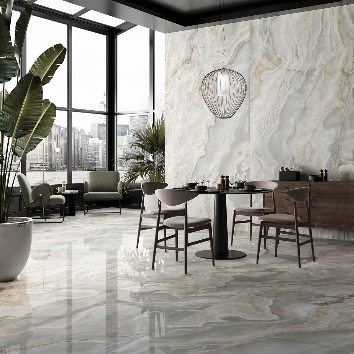 Carrelage sol et mur poli effet marbre Bavaro jade 60x120 cm - Réflex ...