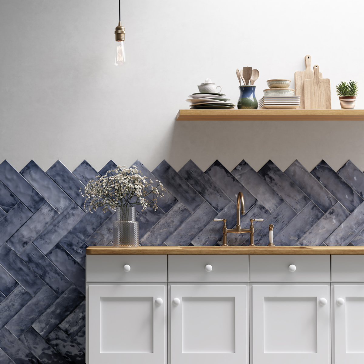 Carrelage mur effet zellige Zianides océan 15x45 cm - Réflex Boutique