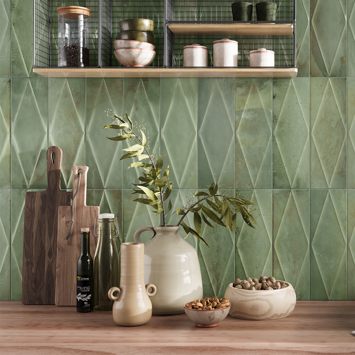 Carrelage mur effet zellige Zianides océan 15x45 cm - Réflex Boutique