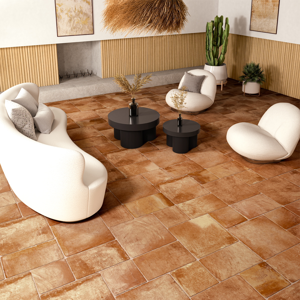 Carrelage sol traditionnel Arles Terracotta 30x30 cm - Réflex Boutique