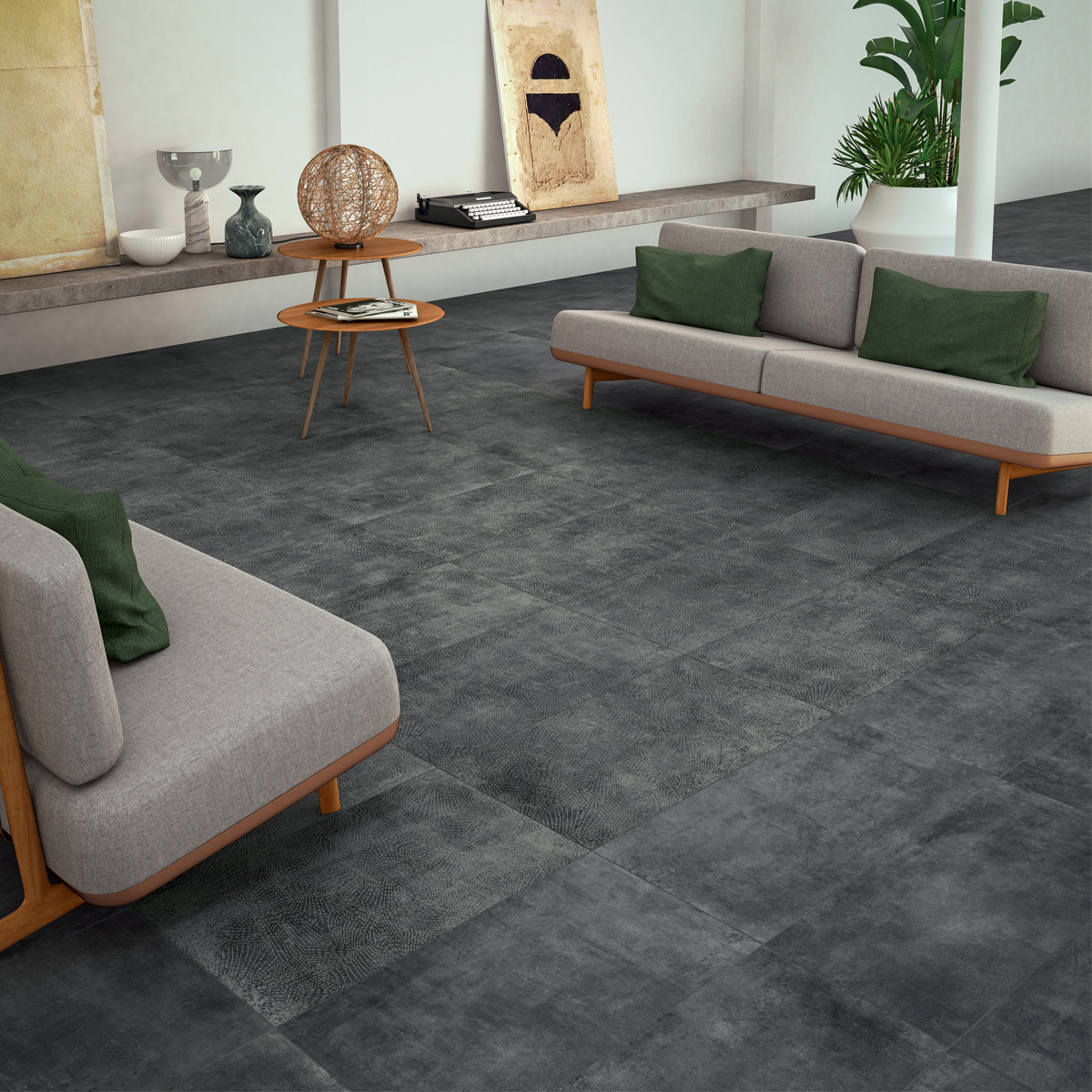 Carrelage sol effet béton Ginza sable 60x60 cm - Réflex Boutique