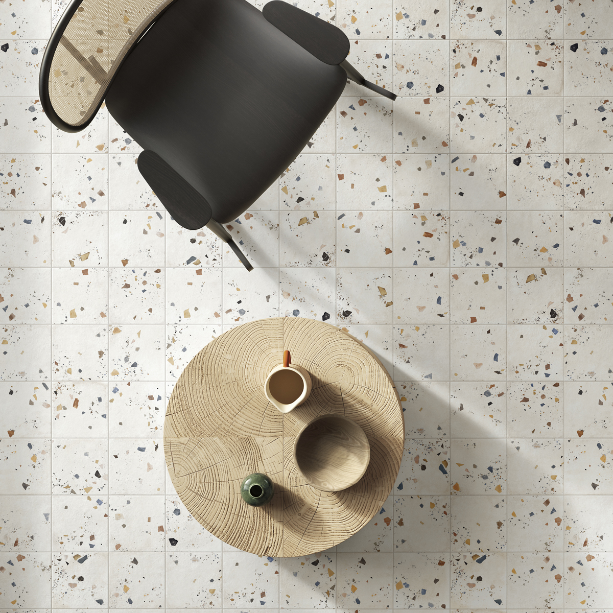 Carrelage sol effet terrazzo Crovato terracotta macro 20x20 cm - Réflex ...