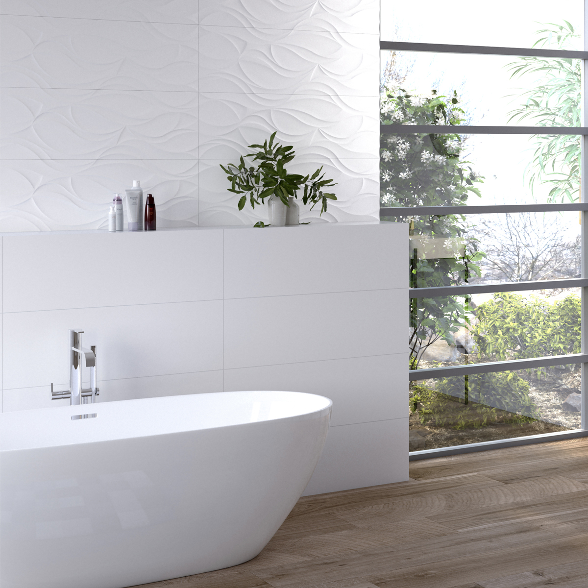 Carrelage mur Laponie Blanc mat 20x60 cm - Réflex Boutique