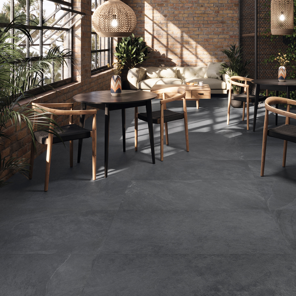 Carrelage sol extérieur effet pierre Ardoise ivoire R11 30x60cm ...