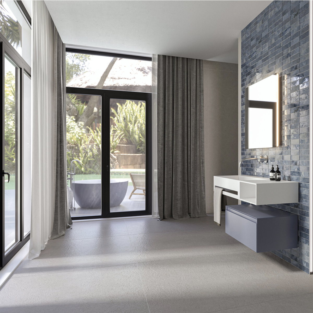 Carrelage sol moderne Berkeley beige 60x60 cm - Réflex Boutique