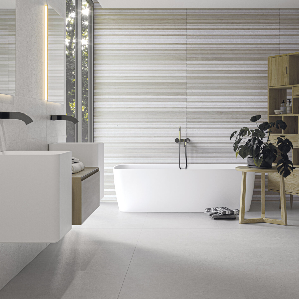 Carrelage sol moderne Berkeley beige 60x60 cm - Réflex Boutique