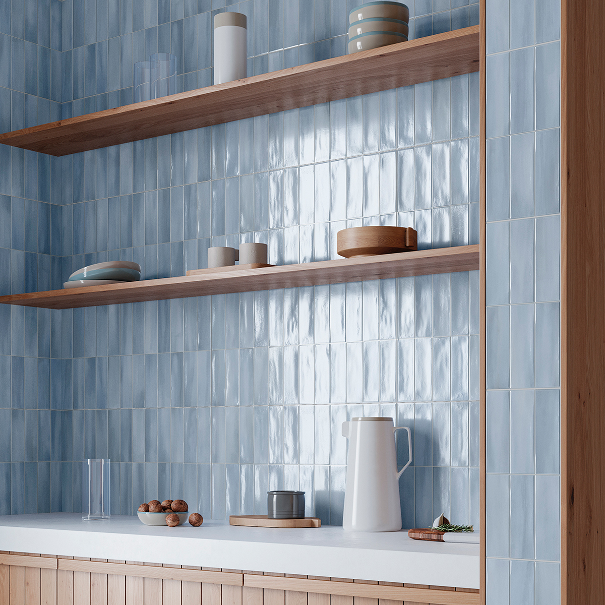 Carrelage mur effet Zellige Morocco gris 31,6×60 cm - Réflex Boutique