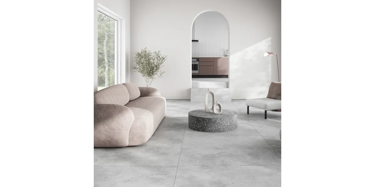 Carrelage sol effet béton Alpha perle 30x60 cm - Réflex Boutique