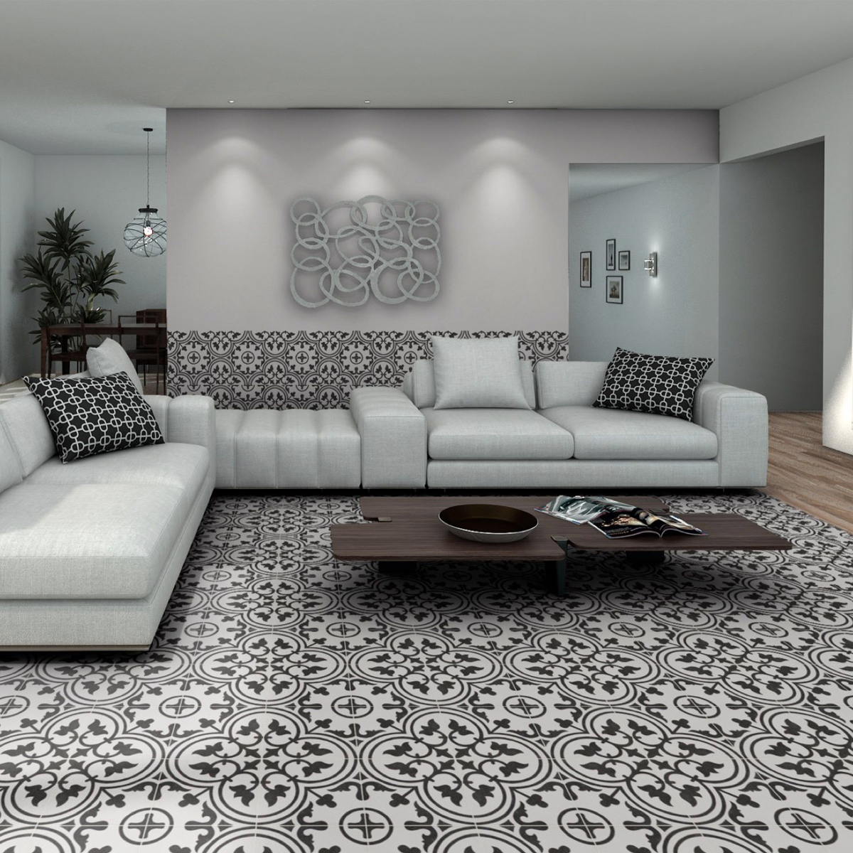 Carrelage sol effet carreaux de ciment Stella star 60x60 cm - Réflex ...