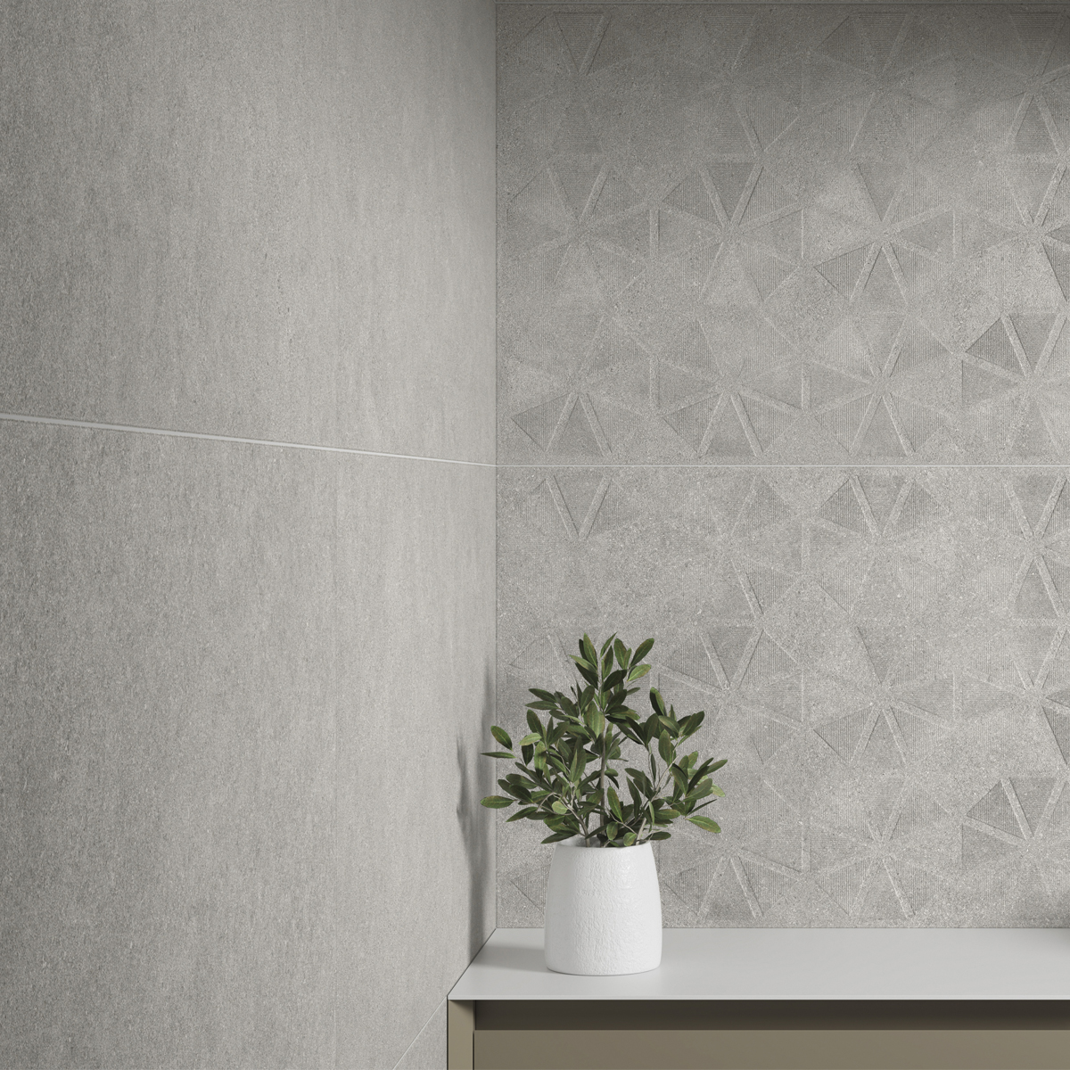 Carrelage mur Quality décor Feuillage blanc cassé mat rectifié 60x120 ...