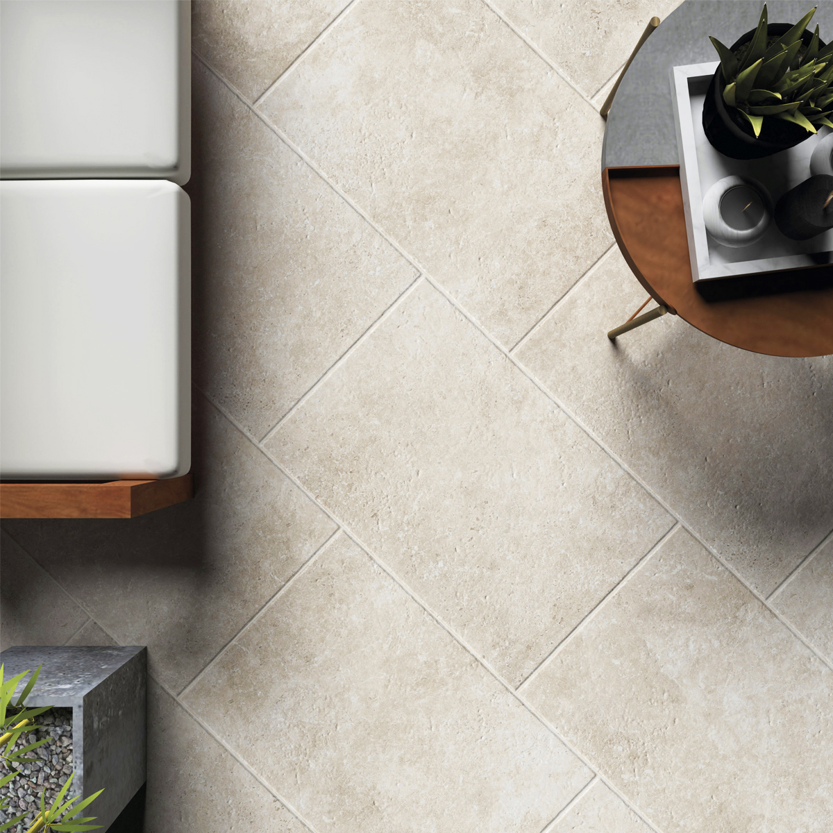 Carrelage sol effet travertin Auvergnat naturel 40x60 cm - Réflex Boutique