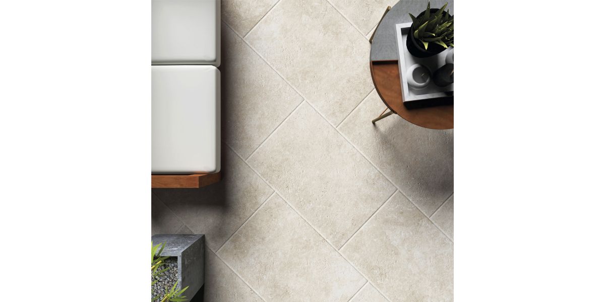 Carrelage sol extérieur effet travertin Auvergnat naturel 40x60 cm R11 ...