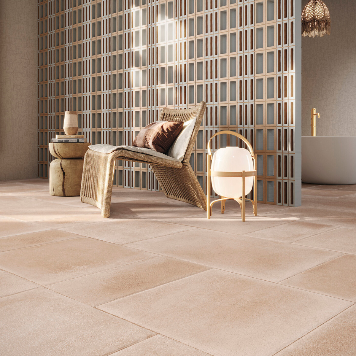 Carrelage sol effet pierre Travertin Calma blanc grisé 30,2x60,4 cm ...