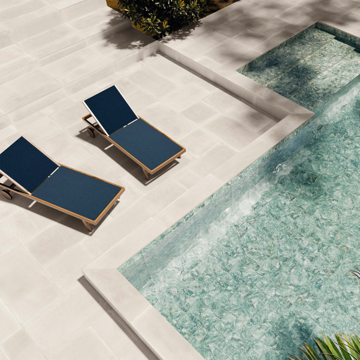 Carrelage sol extérieur effet pierre Calma blanc grisé R11 60,4x60,4 cm ...