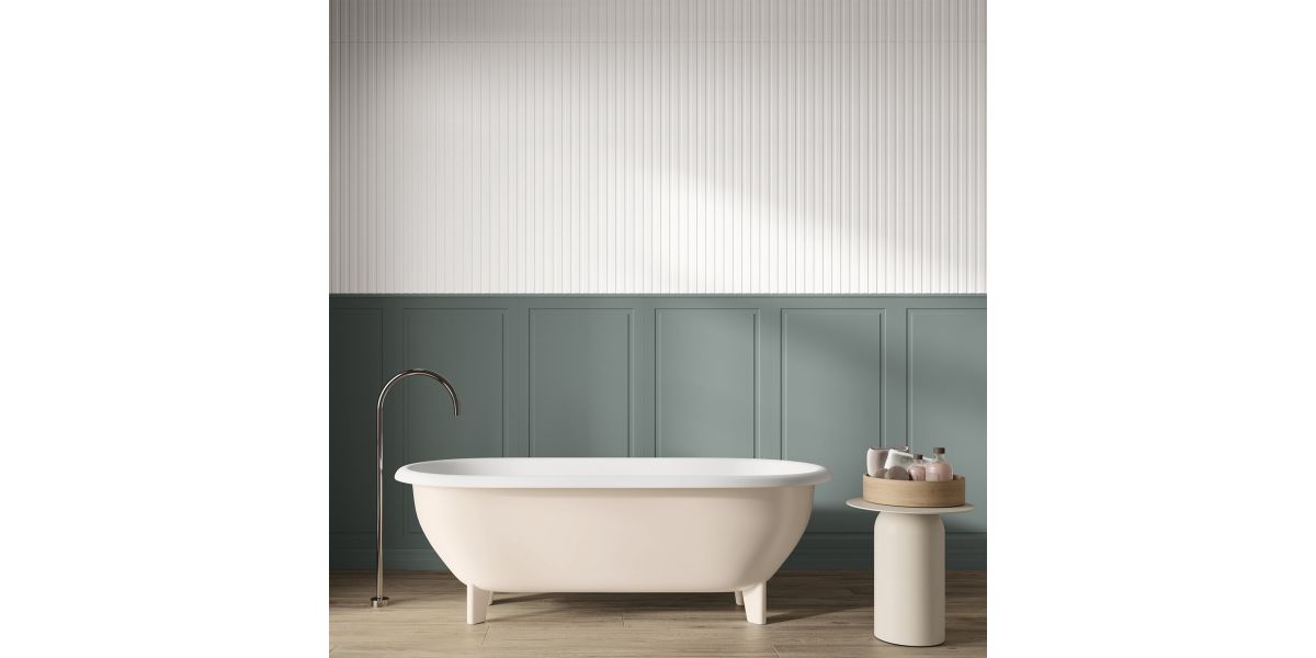 Carrelage mur Boiserie décor vert 60x120 cm - Réflex Boutique