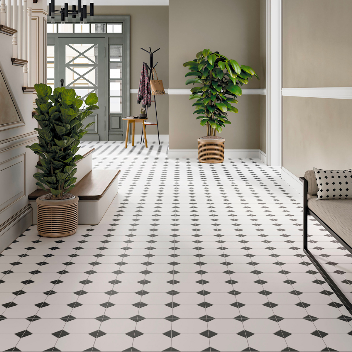 Carrelage sol traditionnel Kent menthe 33x33 cm - Réflex Boutique