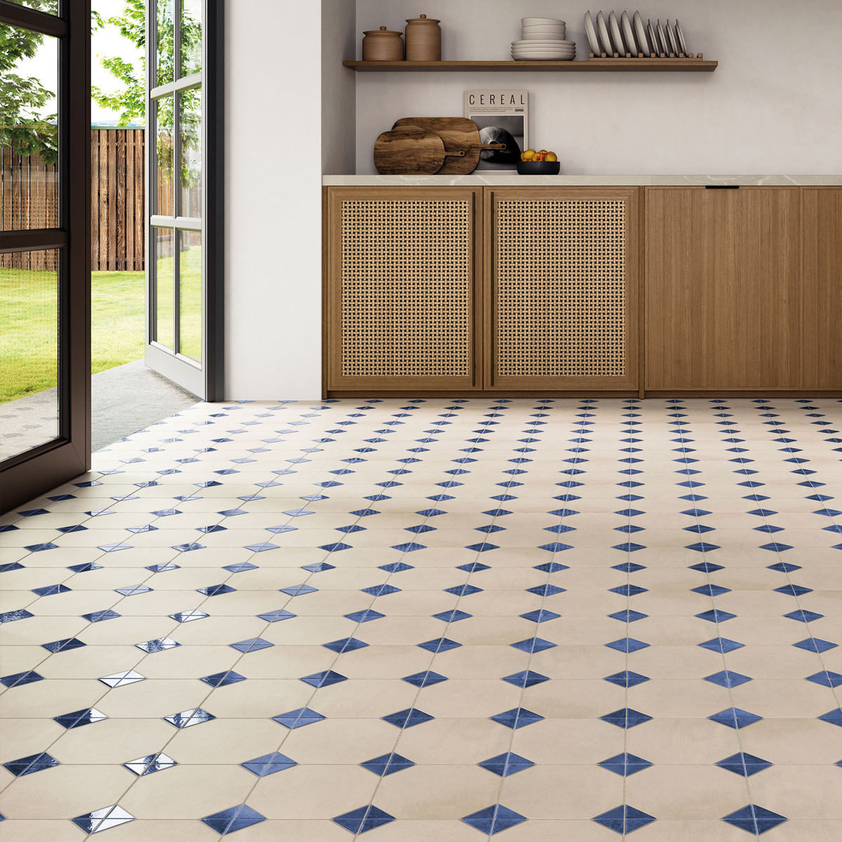 Carrelage sol traditionnel Kent noir 33x33 cm - Réflex Boutique