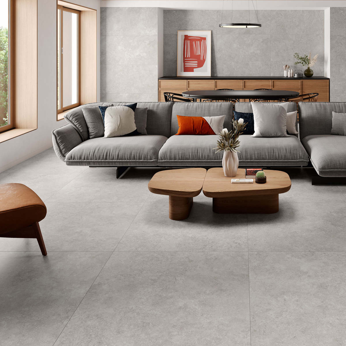 Carrelage sol effet pierre Ellora gris 60x60 cm - Réflex Boutique