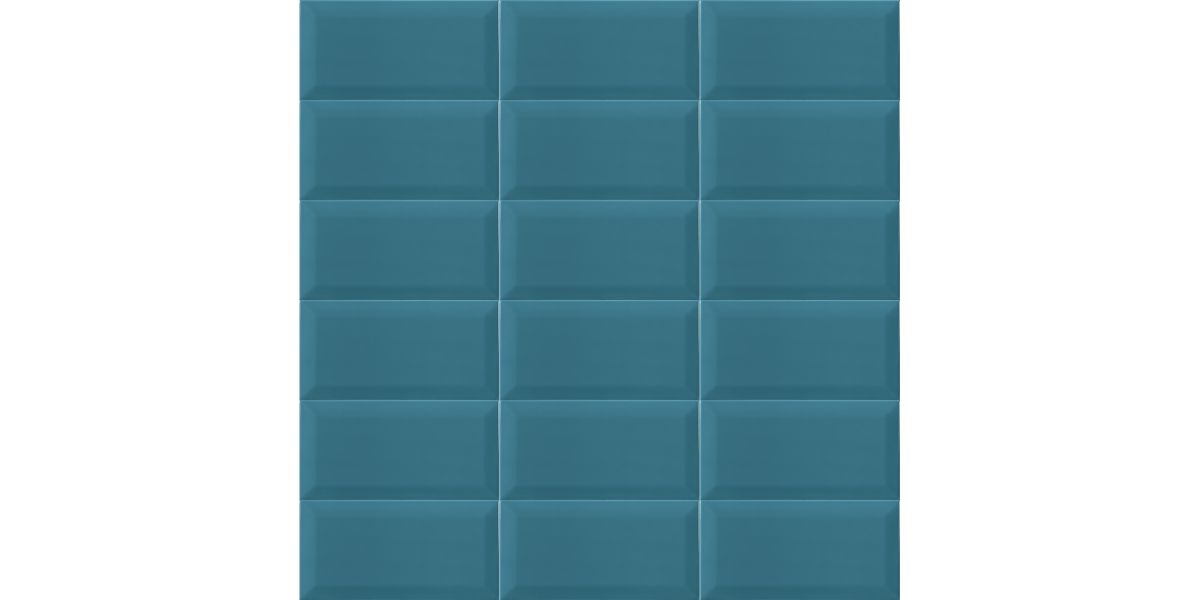 Carrelage mur Métro basic bleu océan brillant 10x20 cm - Réflex Boutique