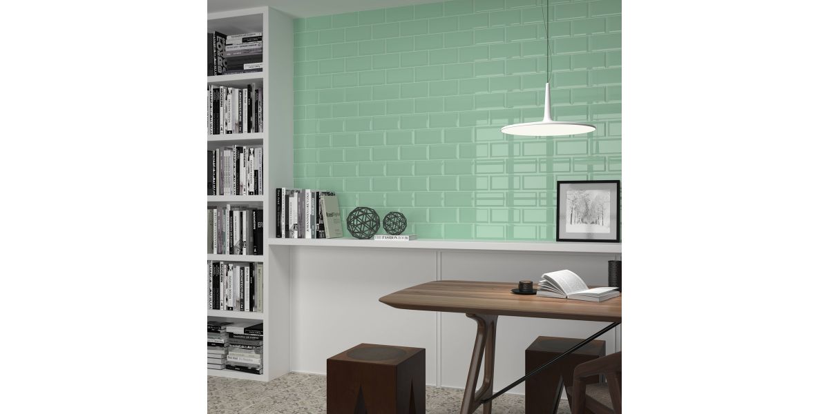 Carrelage mur Métro basic émeraude brillant 10x20 cm - Réflex Boutique