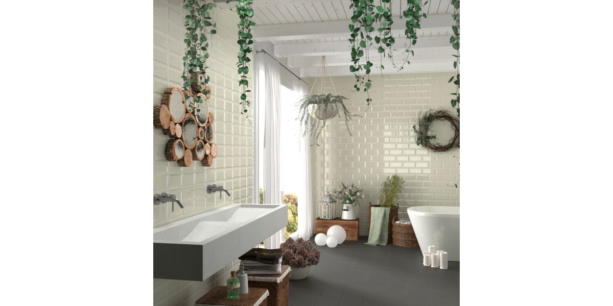 Carrelage mur Métro basic gris platine brillant 10x20 cm - Réflex Boutique