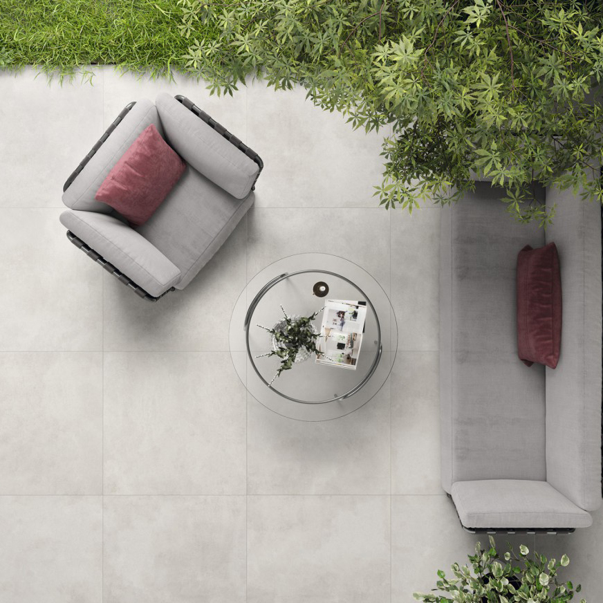 Carrelage sol extérieur moderne Futur perle R10 60x60 cm - Réflex Boutique