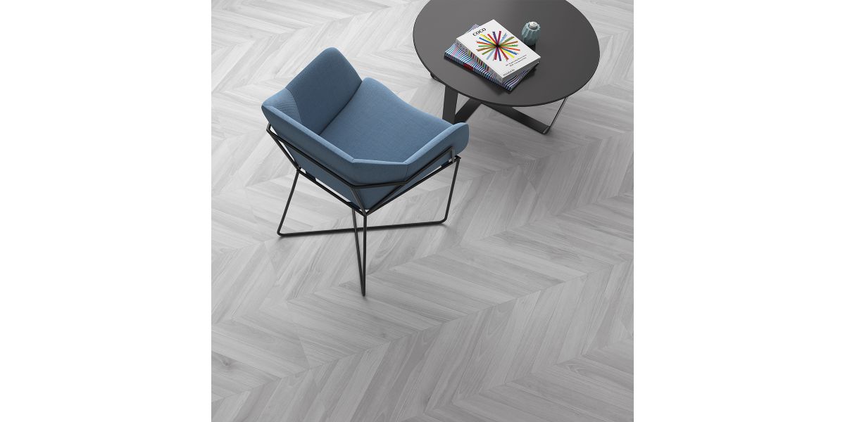Carrelage sol imitation parquet Chevron gris 60x120 cm- Réflex Boutique