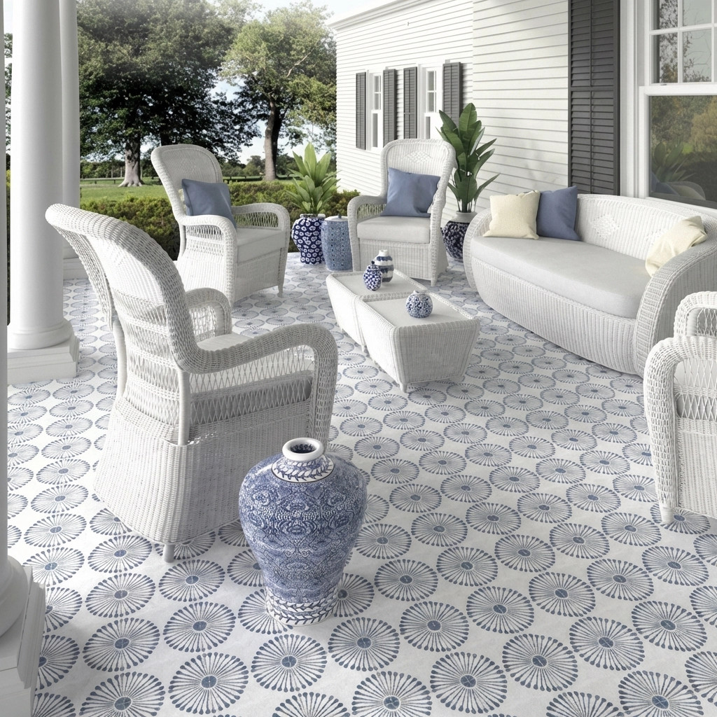 Carrelage sol effet carreaux de ciment Orsay décors palma 20x20 cm ...