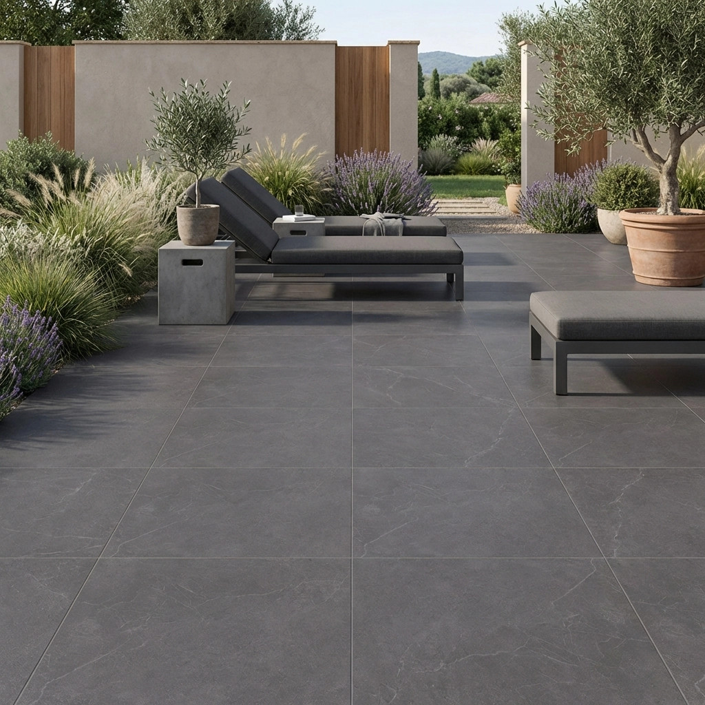 Carrelage sol extérieur effet pierre Perle White R11 90x90 cm - Réflex ...