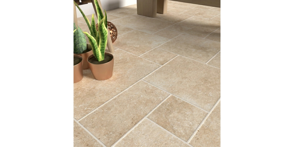 Carrelage sol effet travertin Auvergnat beige multi-format - Réflex ...